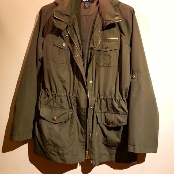Style & Co. | Jackets & Coats | Nwot Style Co Trendy Army Green Hooded ...